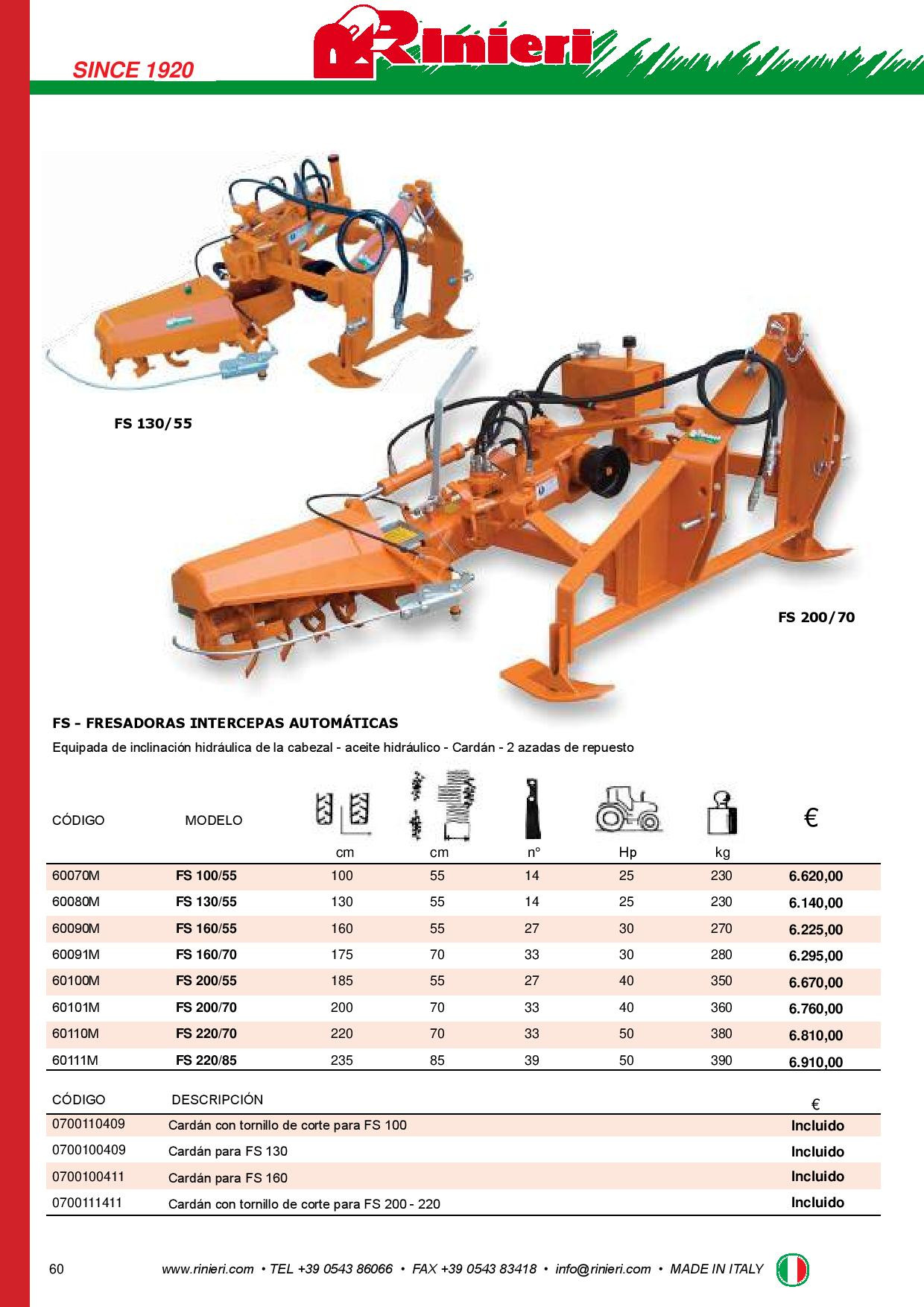 INTERCEPAS COM FRESADORA RINIERI FS - Fialhostore