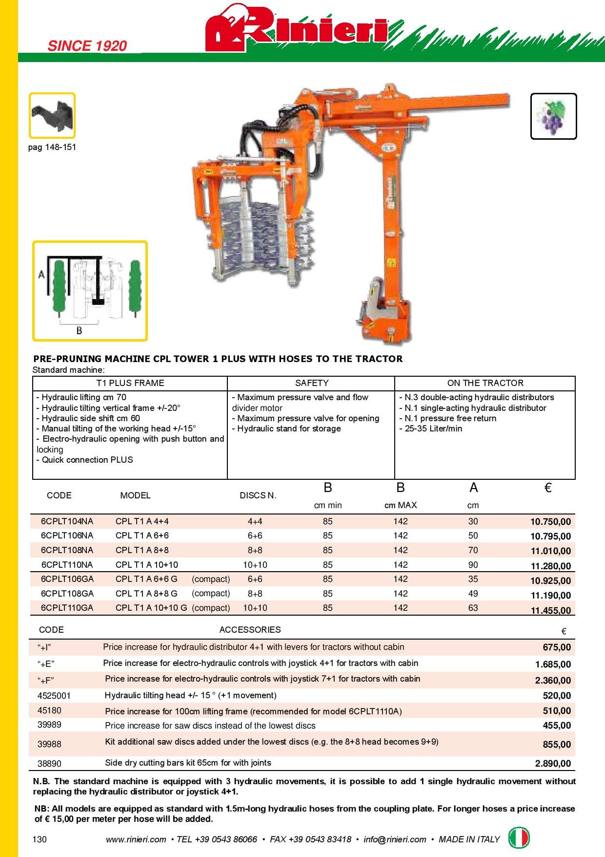 RINIERI CPL PRE-PRUNER IN CHASSIS CPL TOWER 1 PLUS - Fialhostore