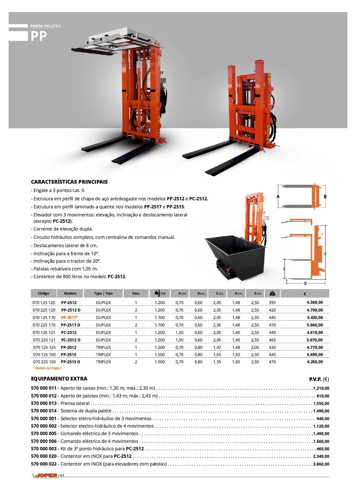 FORK LIFT JOPER PP SERIES - Fialhostore