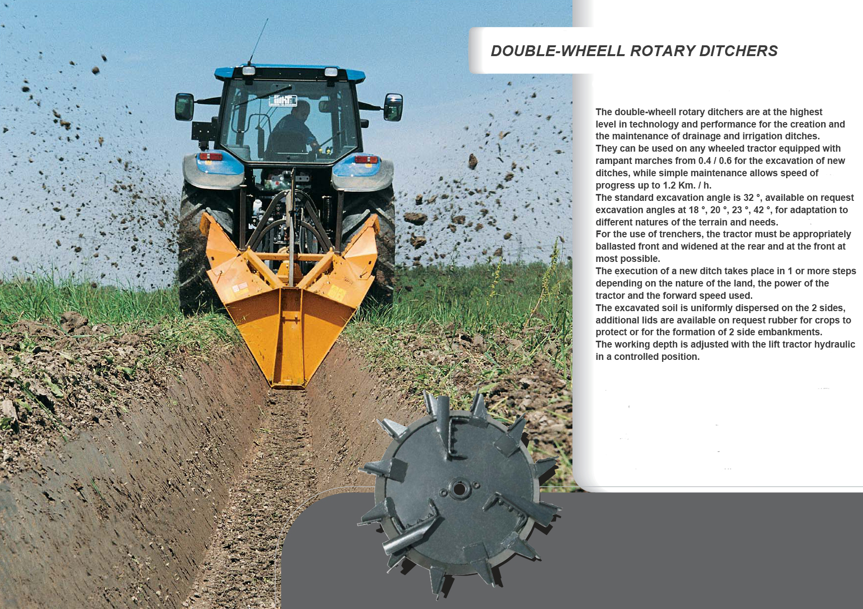 DOUBLE-WHEEL DITCHERS FOR ORCHARDS AND RICE FIELDS - Fialhostore